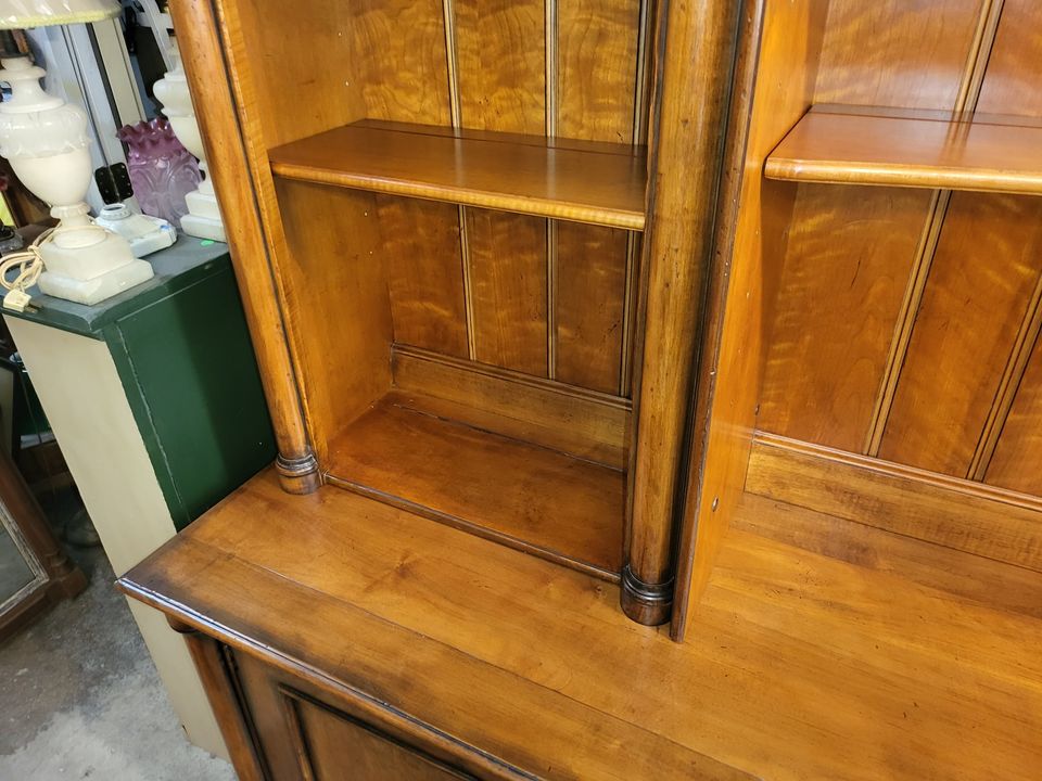Henredon Large Cherry Bookcase w/ Lower Cabinets - Beautiful - Long ...