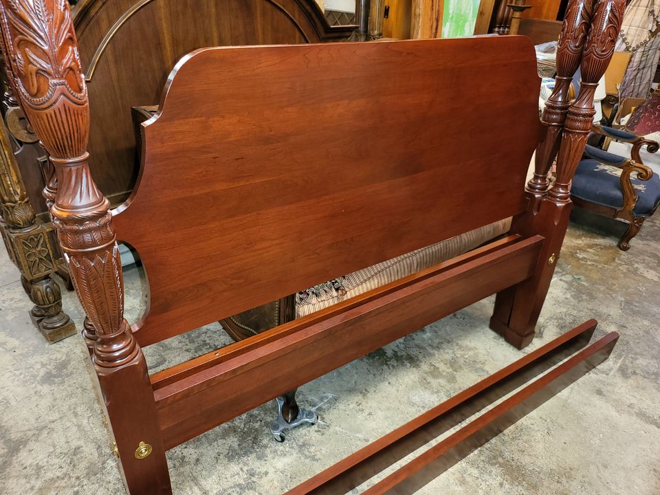 Henkel Harris Black Cherry Queen Rice Carved 4 Post Bed – Beautiful ...