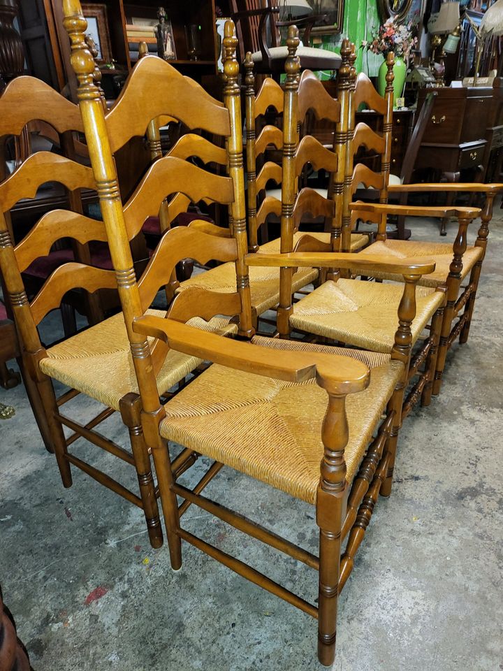 6 Maple Ladderback Maple Country Dining Chairs - Excellent Chairs ...