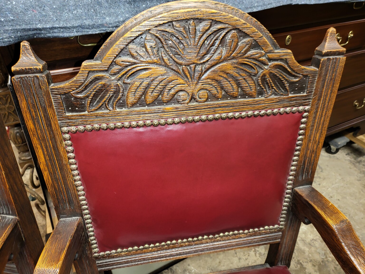 2 Antique German Dining Chairs - Carved Details - Excellent - Long ...