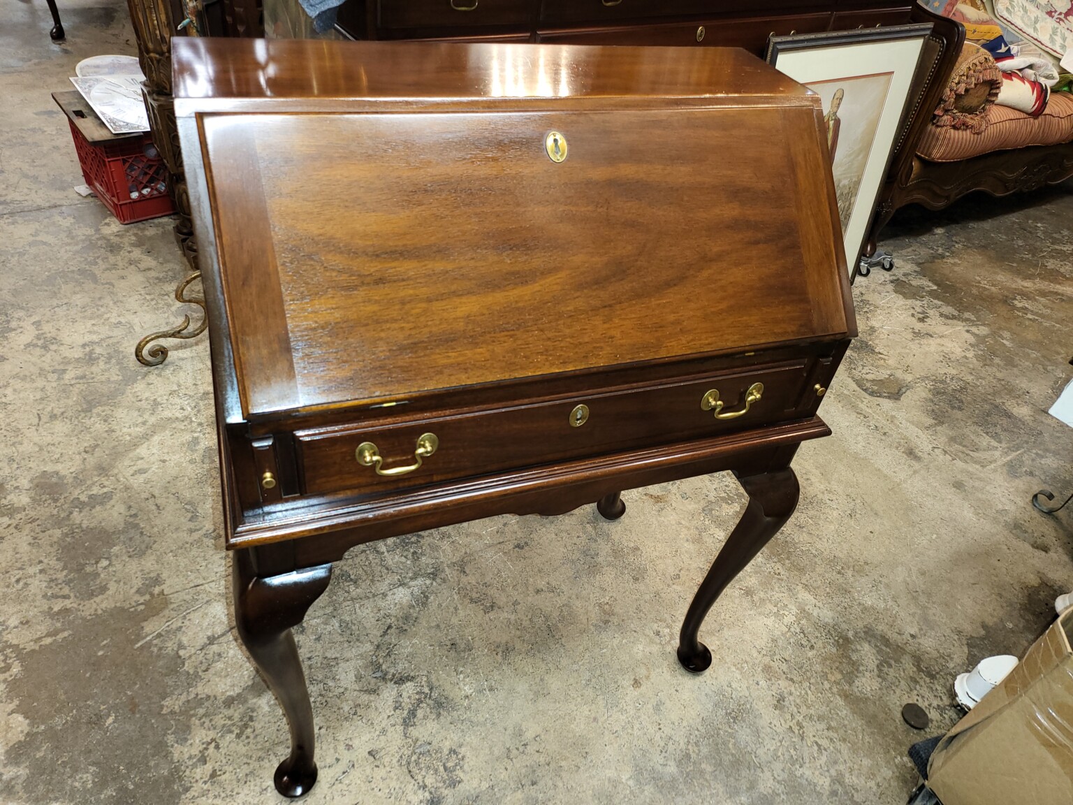 HENKEL HARRIS SMALL DROP FRONT DESK – Mahogany – EXCELLENT! - Long ...