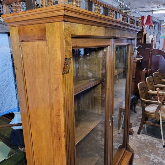 Antique Victorian Eastlake Walnut Bookcase - Beautiful - Long Valley ...