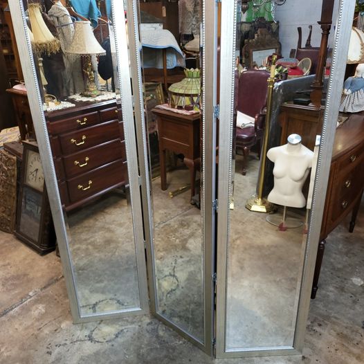 Beautiful Silver Framed large 3 Panel Mirror Room Divider - Long Valley ...