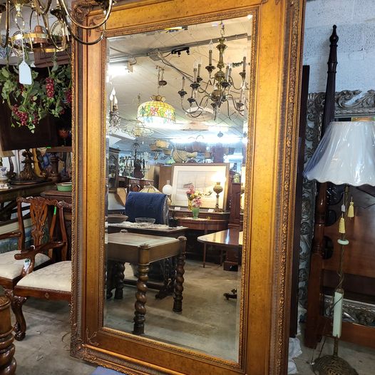Extra Large Designer Mirror 7' 7" x 4' 7" Wood Frame and Beveled Mirror ...