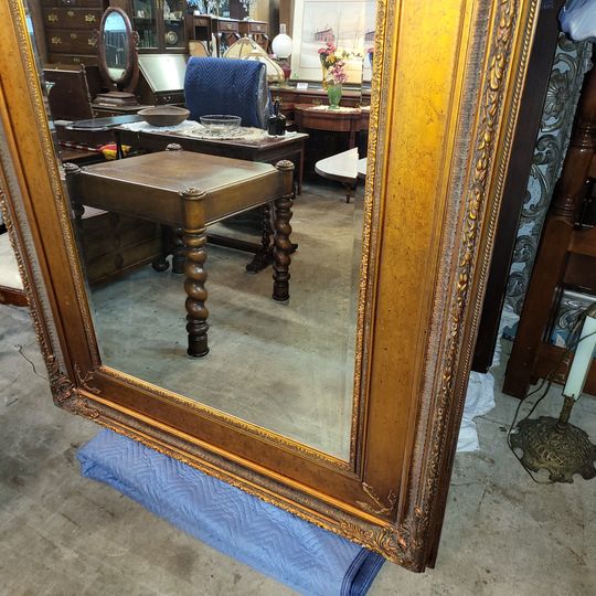 Extra Large Designer Mirror 7' 7" x 4' 7" Wood Frame and Beveled Mirror ...