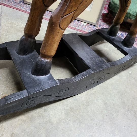 Hand Carved Wooden Rocking Horse - very good quality - Long Valley Traders