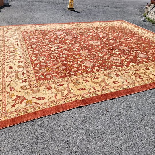 Beautiful Hand Made Large Wool Rug - 12' x 14' 10" - Long Valley Traders