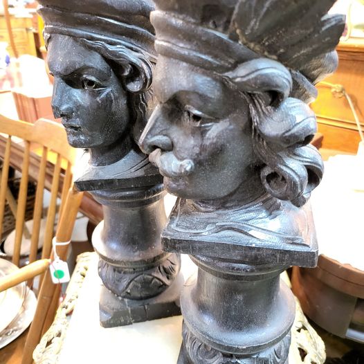 Hand carved Wood Statues - Railing or Banister Carved Pieces - Long ...