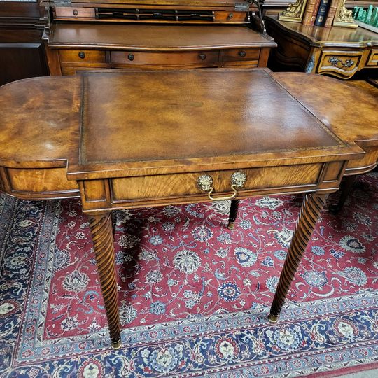 Theodore Alexander Mahogany and Leather Writing Desk - Beautiful - Long ...