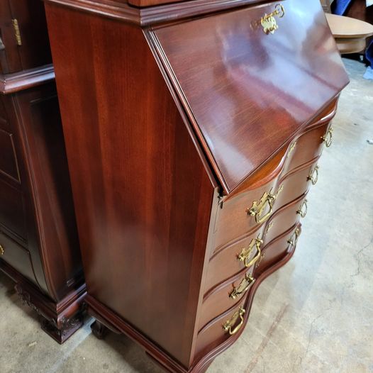 Solid Cherry Secretary Desk with Bookcase Cabinet top - Long Valley Traders