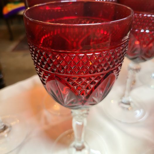 Antique Red Glass Goblets
