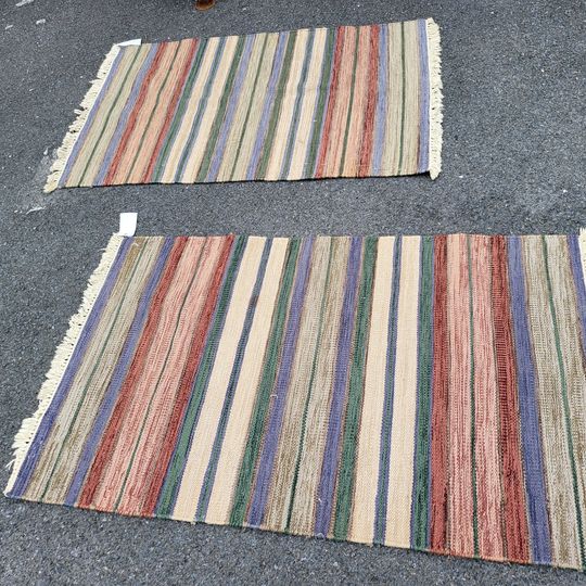 2 Woven wool small area rugs - 5 x 3 - Well made - Long Valley Traders