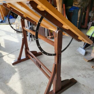 Restoration Hardware Solid Wood Drafting Table desk w/ Industrial Stool ...