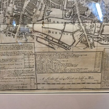 Antique 1720's Map of London - Framed and Matted - Great Map - Long ...