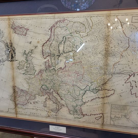 Antique 1708 Map of Europe Beautifully framed and Matted - Excellent ...