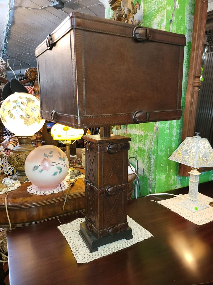 Designer Leather Table Lamp - Very Attractive - Excellent Quality ...