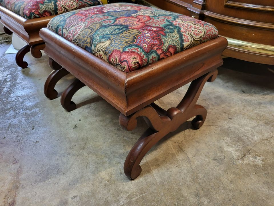 2 Antique Empire Mahogany Footstools - Great Condition - Long Valley ...