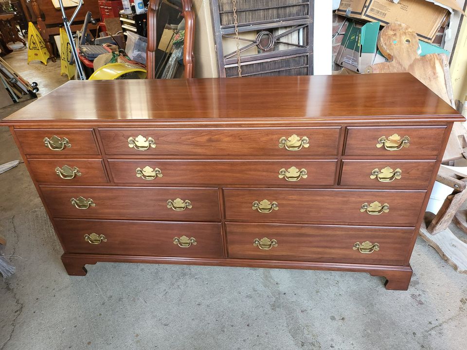 Henkel Harris Large Solid Cherry Dresser - 9 Drawers - Beautiful ...