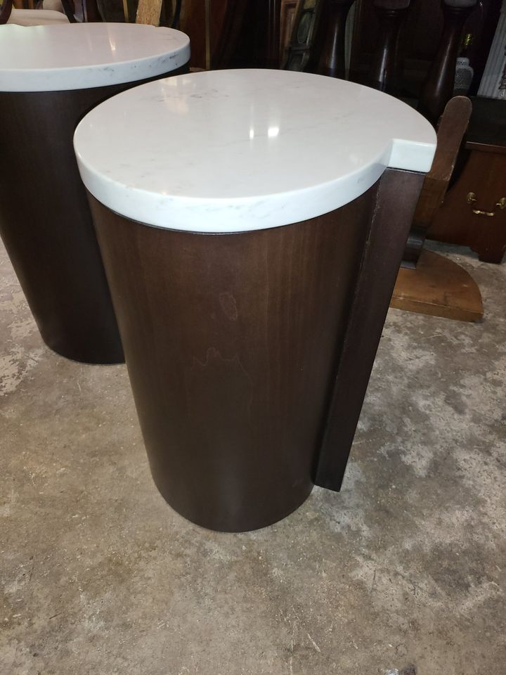 2 Modern Marble Top Side Tables / Display Tables - Long Valley Traders