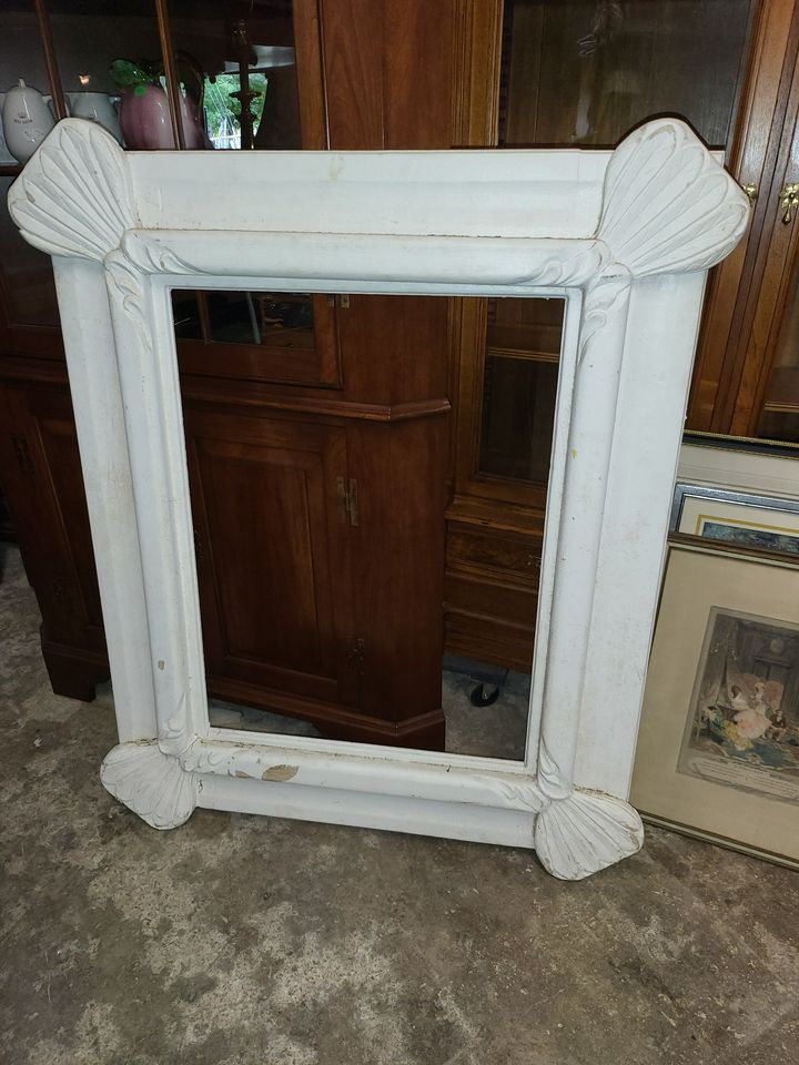 Large Wood Frame - Painted White - Antique Heavy Wood - Long Valley Traders
