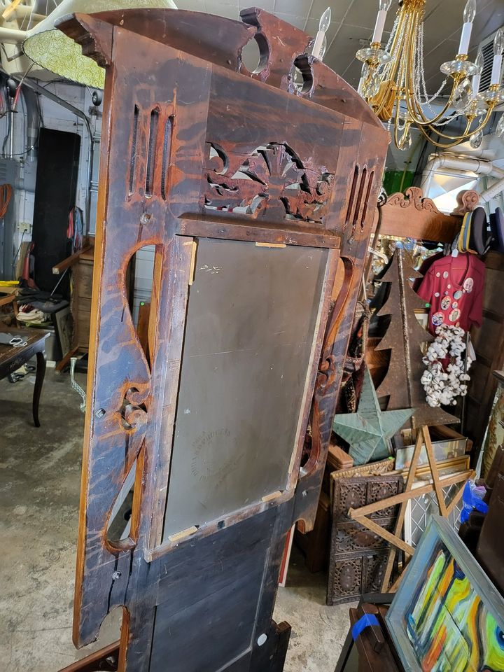 Antique 1800's Eastlake Solid Cherry Hall Tree Entry Table Coat Rack ...