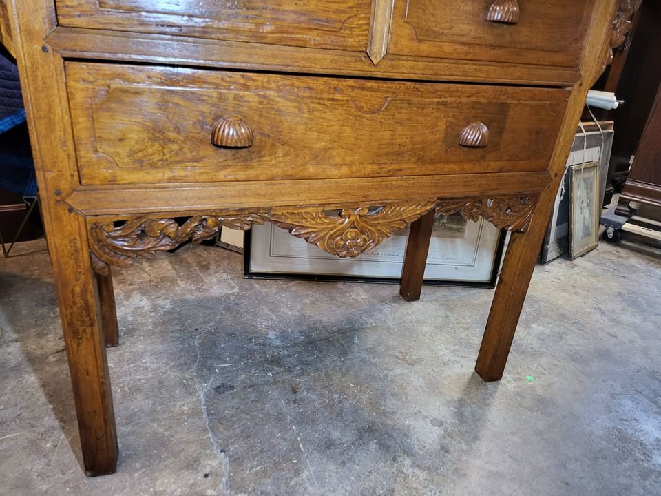 Antique Asian Carved Alter / Server - Beautiful Wood - Long Valley Traders