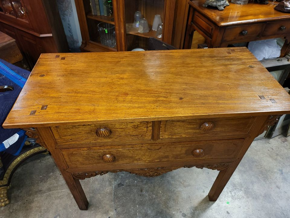Antique Asian Carved Alter / Server - Beautiful Wood - Long Valley Traders