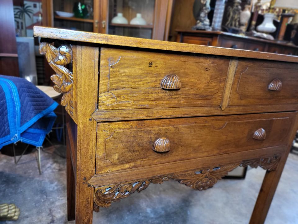 Antique Asian Carved Alter / Server - Beautiful Wood - Long Valley Traders