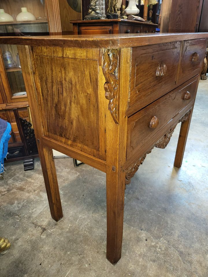 Antique Asian Carved Alter / Server - Beautiful Wood - Long Valley Traders