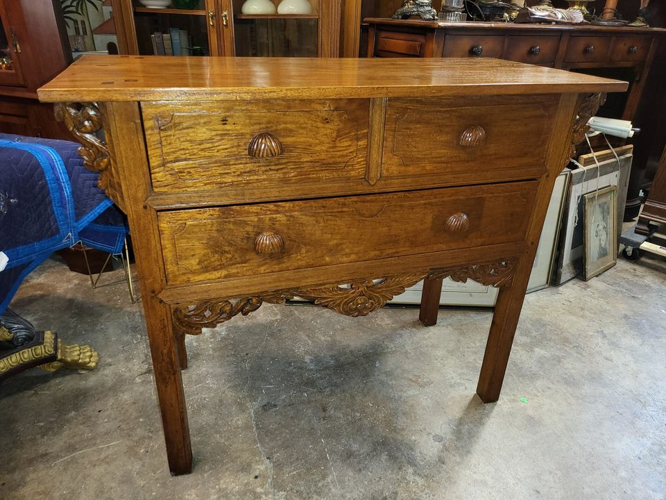 Antique Asian Carved Alter / Server - Beautiful Wood - Long Valley Traders