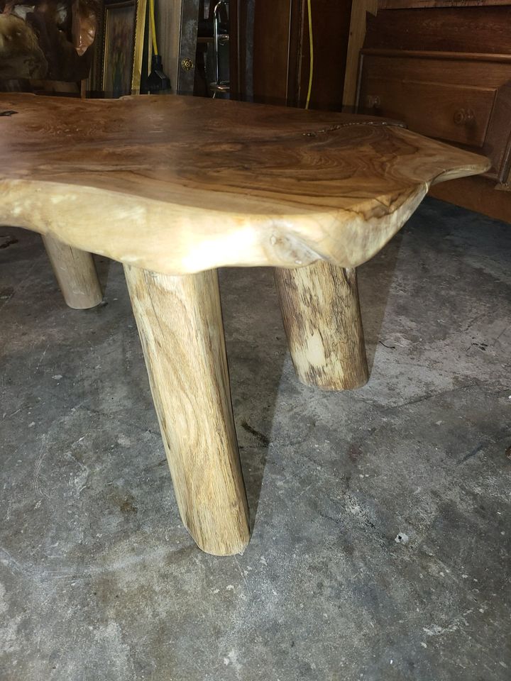 Teak Live Edge Rustic Coffee Table - New - Solid Teak Wood - Long ...