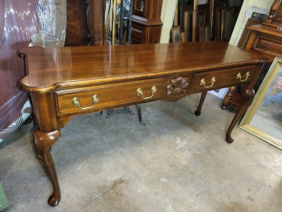 Harden Furniture Long Cherry Wood Couch / Hall Table - Long Valley Traders