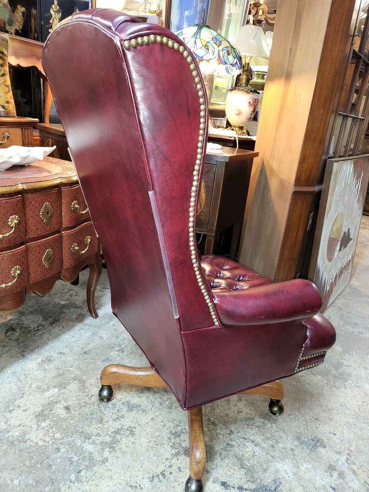 Leather Executive Office Desk Chair - Tufted Leather - Long Valley Traders