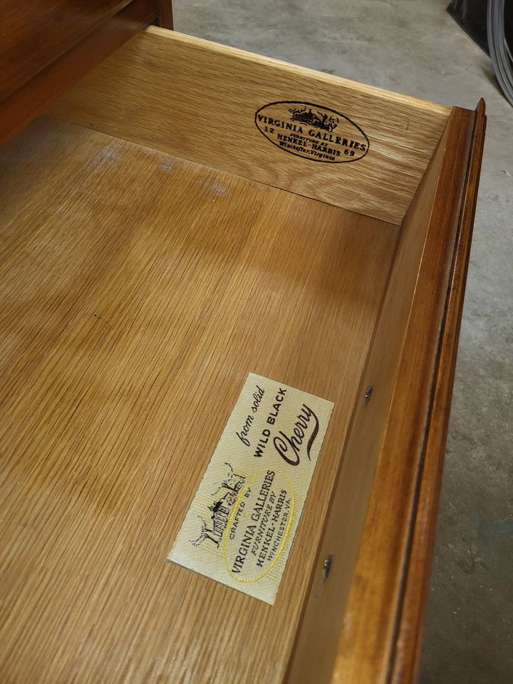 Henkel Harris Black Cherry Nightstand - Step back with drawer - Long ...