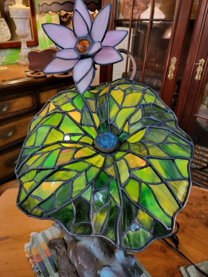 2 Stained Glass Frog Lamps - Metal and well Made - Beautiful - Long ...