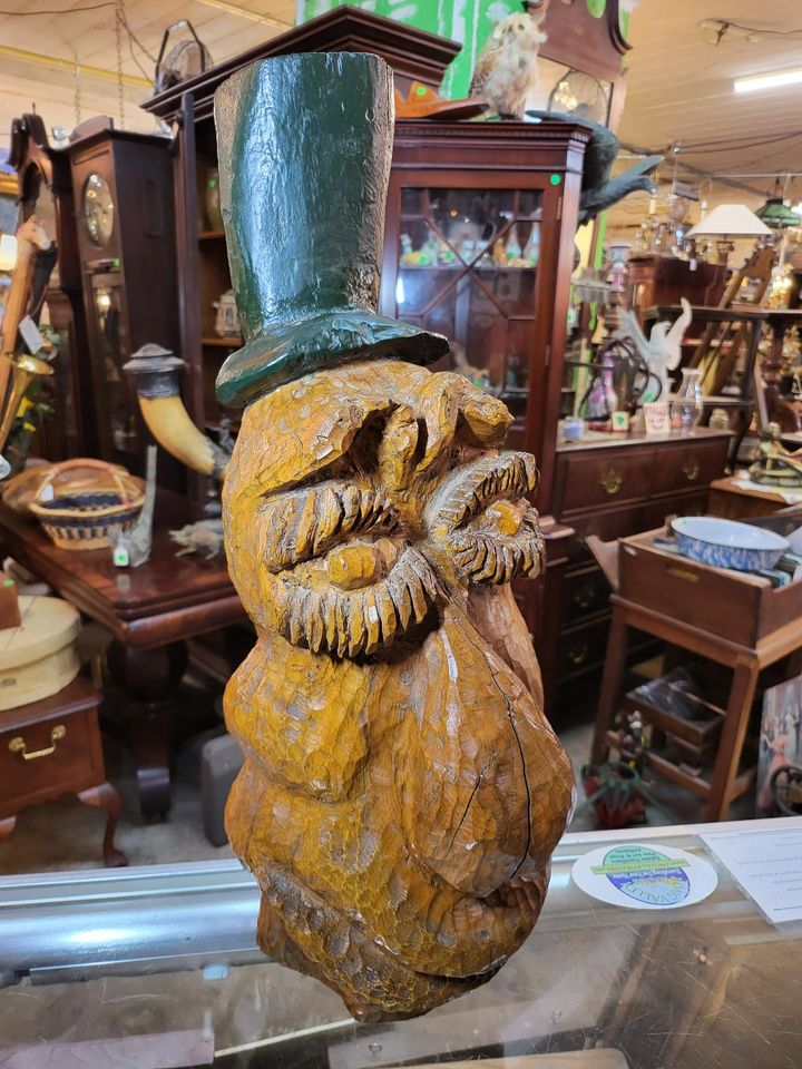 Large Carved Wood Abstract Head / Bust Sculpture - Very Unique - Long ...