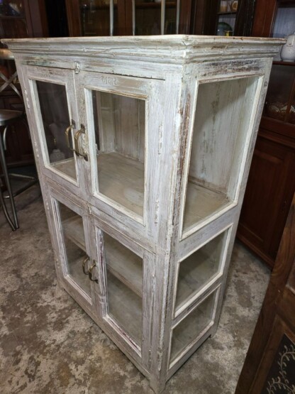 Newly Refinished Antique Glass Cabinet - Primitive and Distressed ...