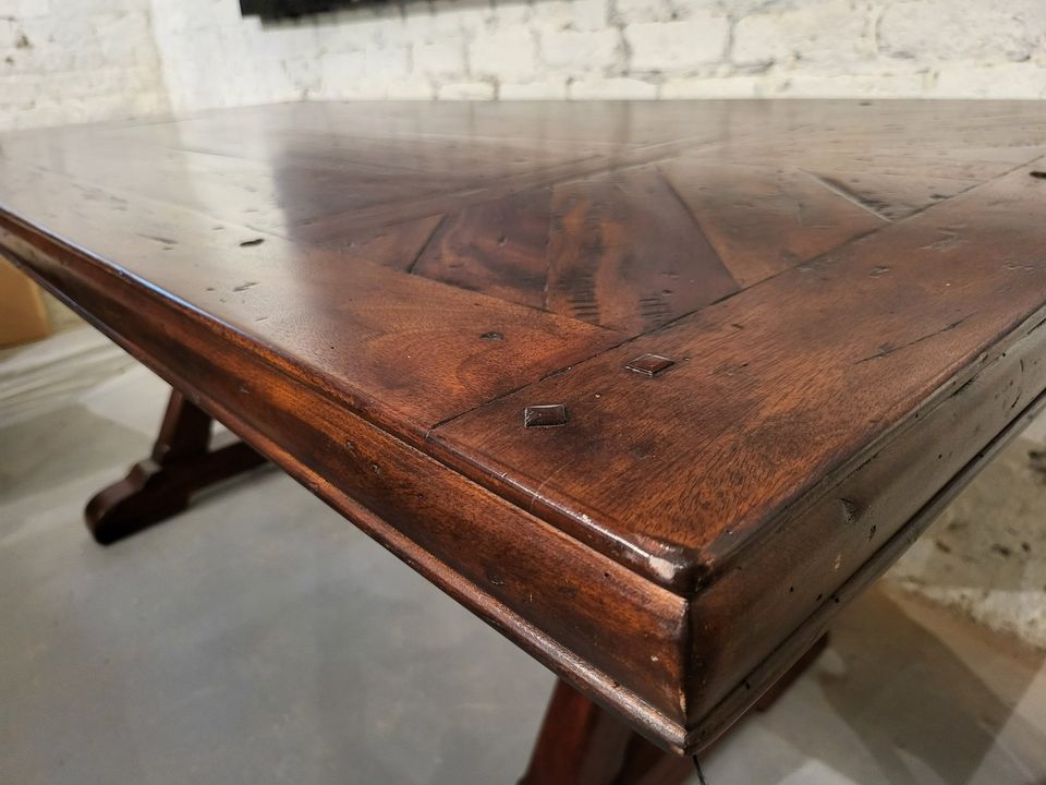 Theodore Alexander Mahogany Farm Table - Castle Bromwich reclaimed wood ...