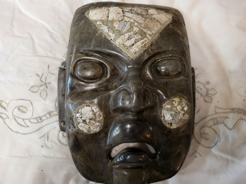 Large Carved Stone Art Mask - Hand Carved - Nice Details - Long Valley ...