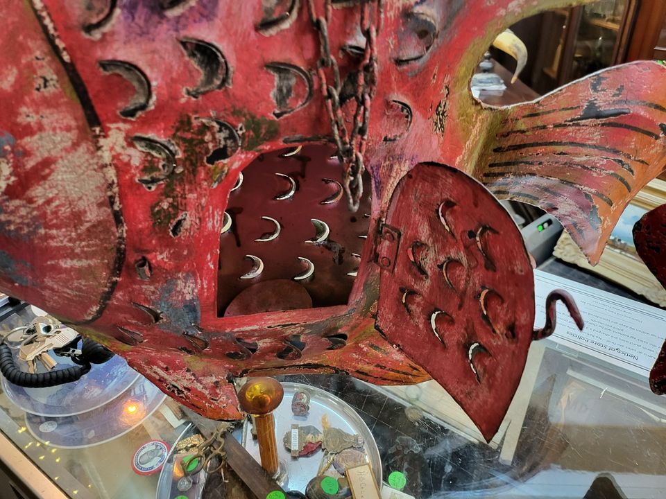 2 Large Metal Hanging Fish Candle Holders - Hand Crafted - Long Valley ...