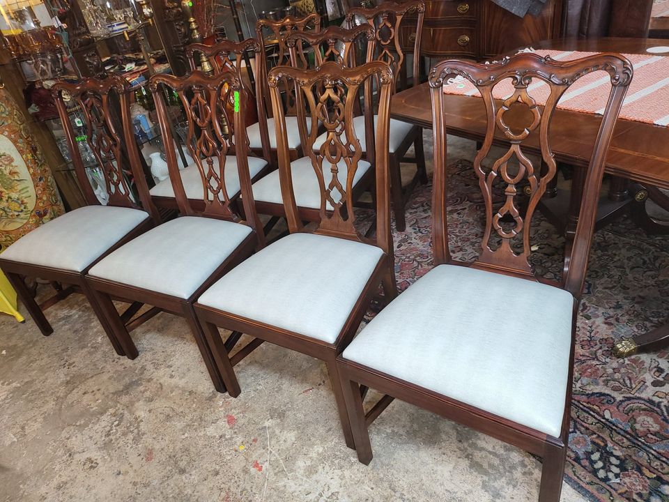 Henkel Harris 8 Mahogany Dining Chairs - Designer Elegant Crafted ...