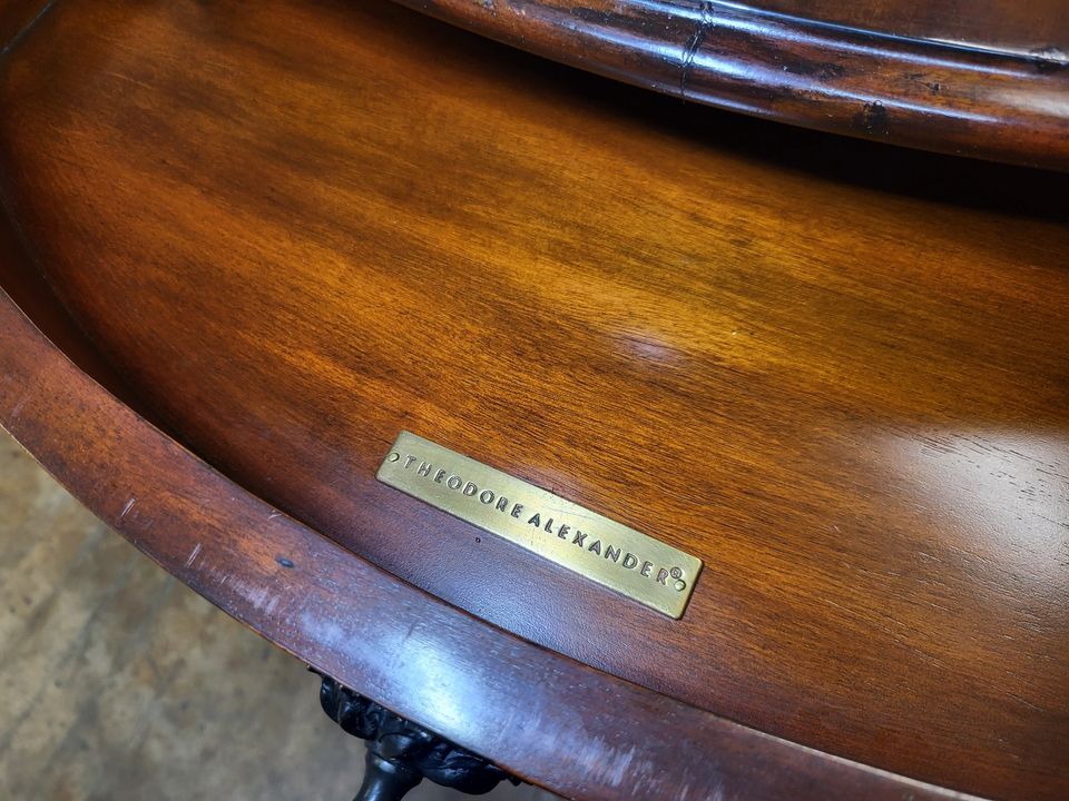 Theodore Alexander Flame Mahogany Large Round Center Table - 2 Drawers ...