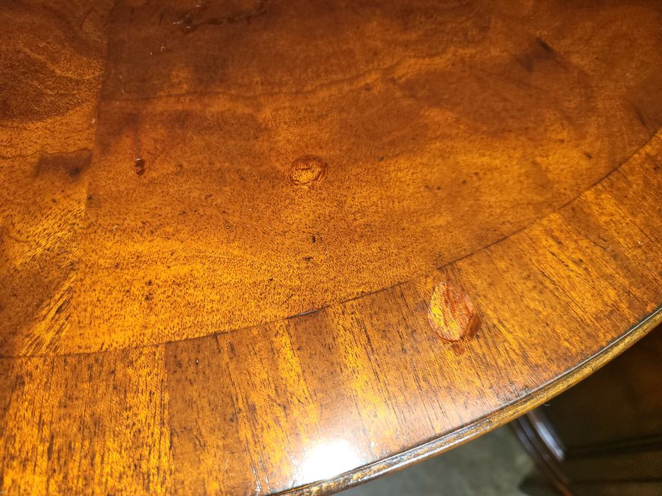 2 Drexel Heritage Demilune Cabinet Tables - One has Top scratches ...