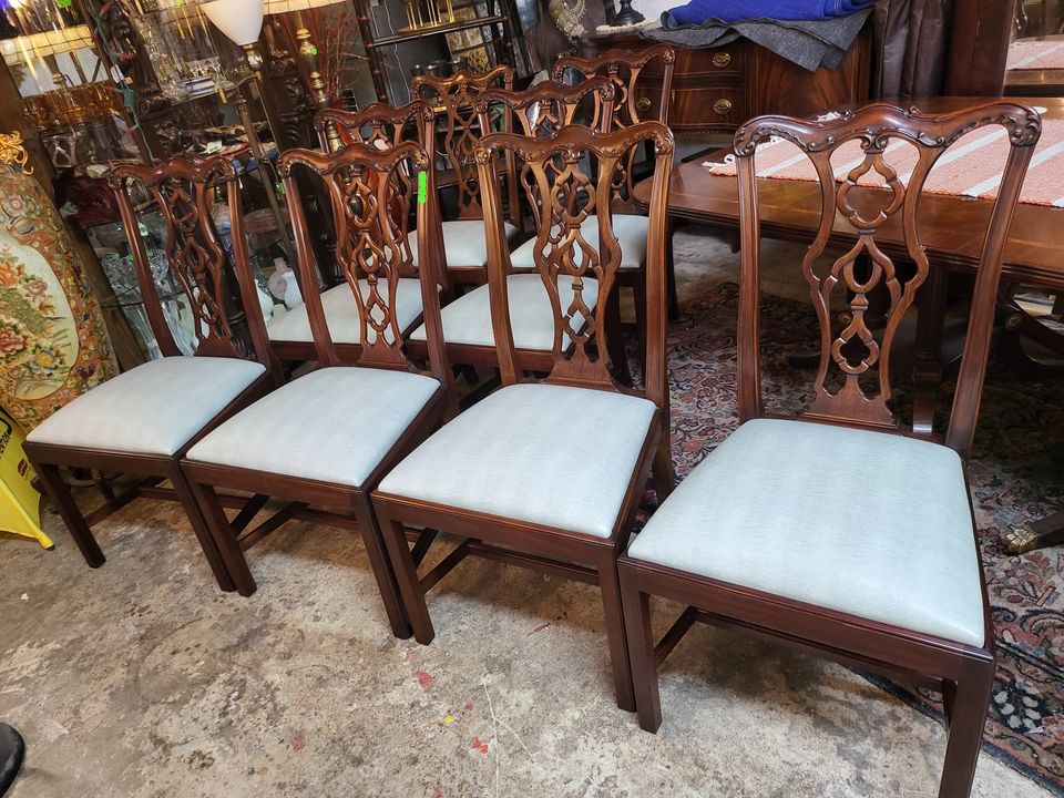 Henkel Harris 8 Mahogany Dining Chairs - Designer Elegant Crafted ...