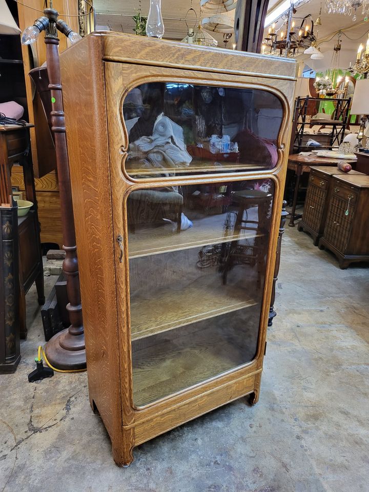 Antique Tiger Oak Display Case / Bookcase - Great Condition - Long ...