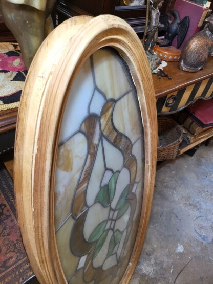 Large Oval Stained Glass Window - Beautiful - Long Valley Traders