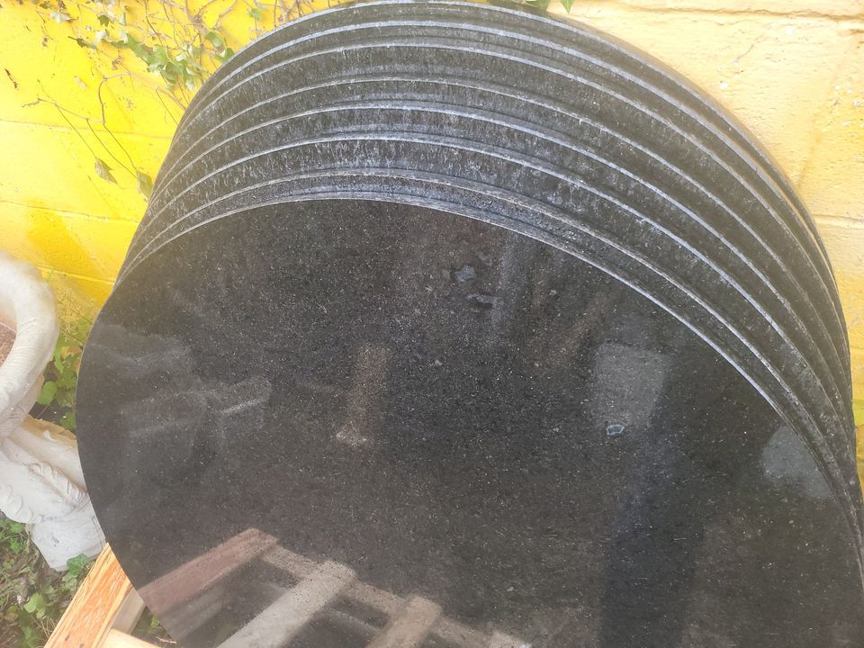 36" Round GRANITE TABLE TOP - Black 1.25 thick - NEW - Long Valley Traders