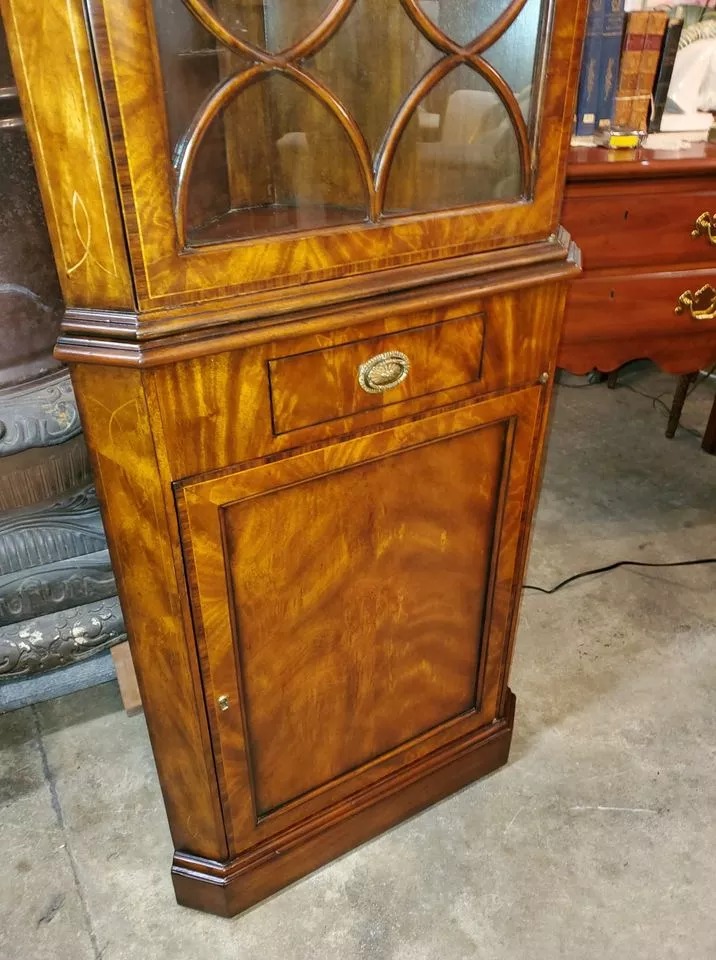 Theodore Alexander Flame Mahogany Corner Cabinet – Elegant – Excellent ...