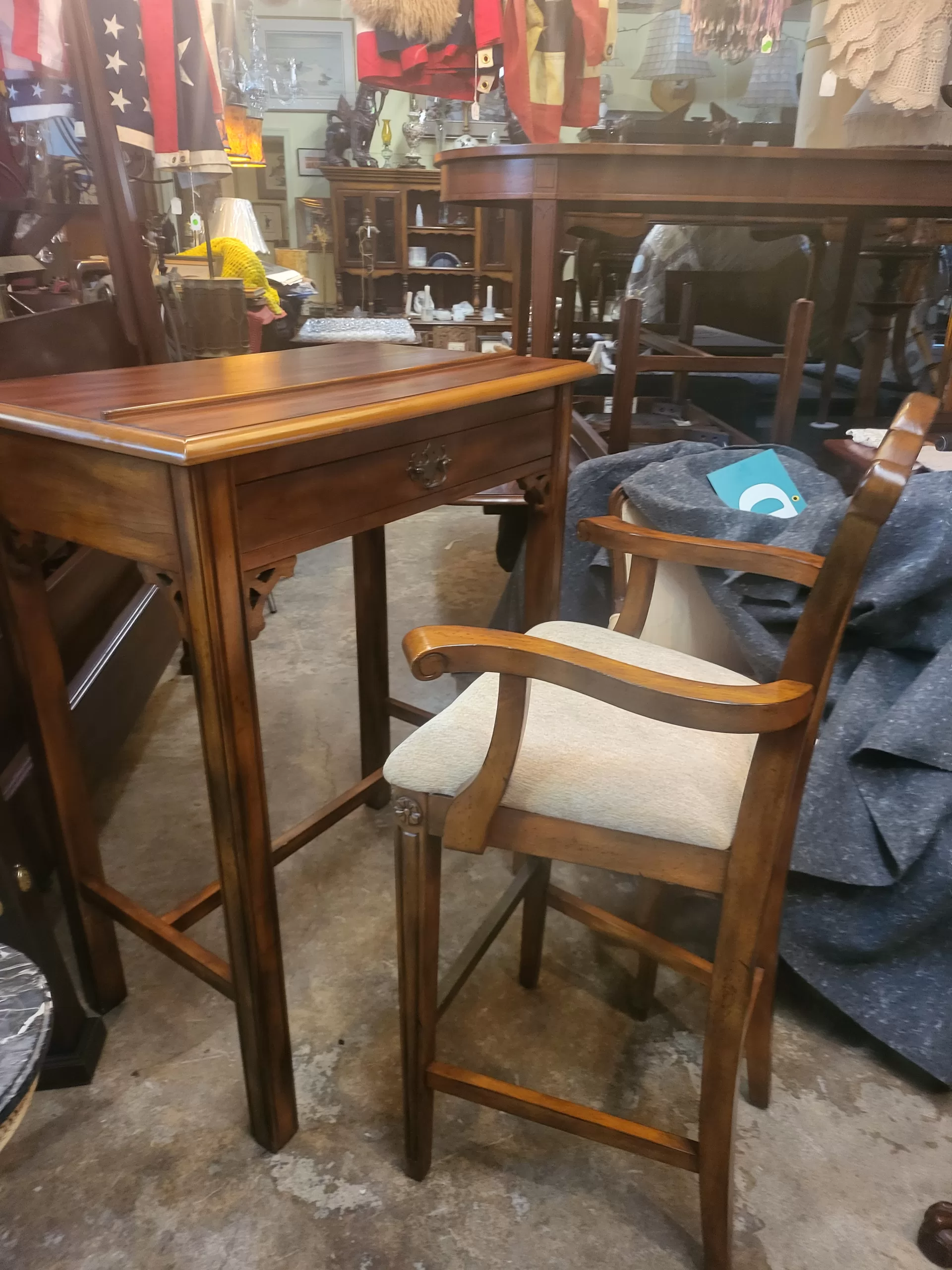 Solid Cherry Standing Tall Drafting Style Table Desk - Long Valley Traders