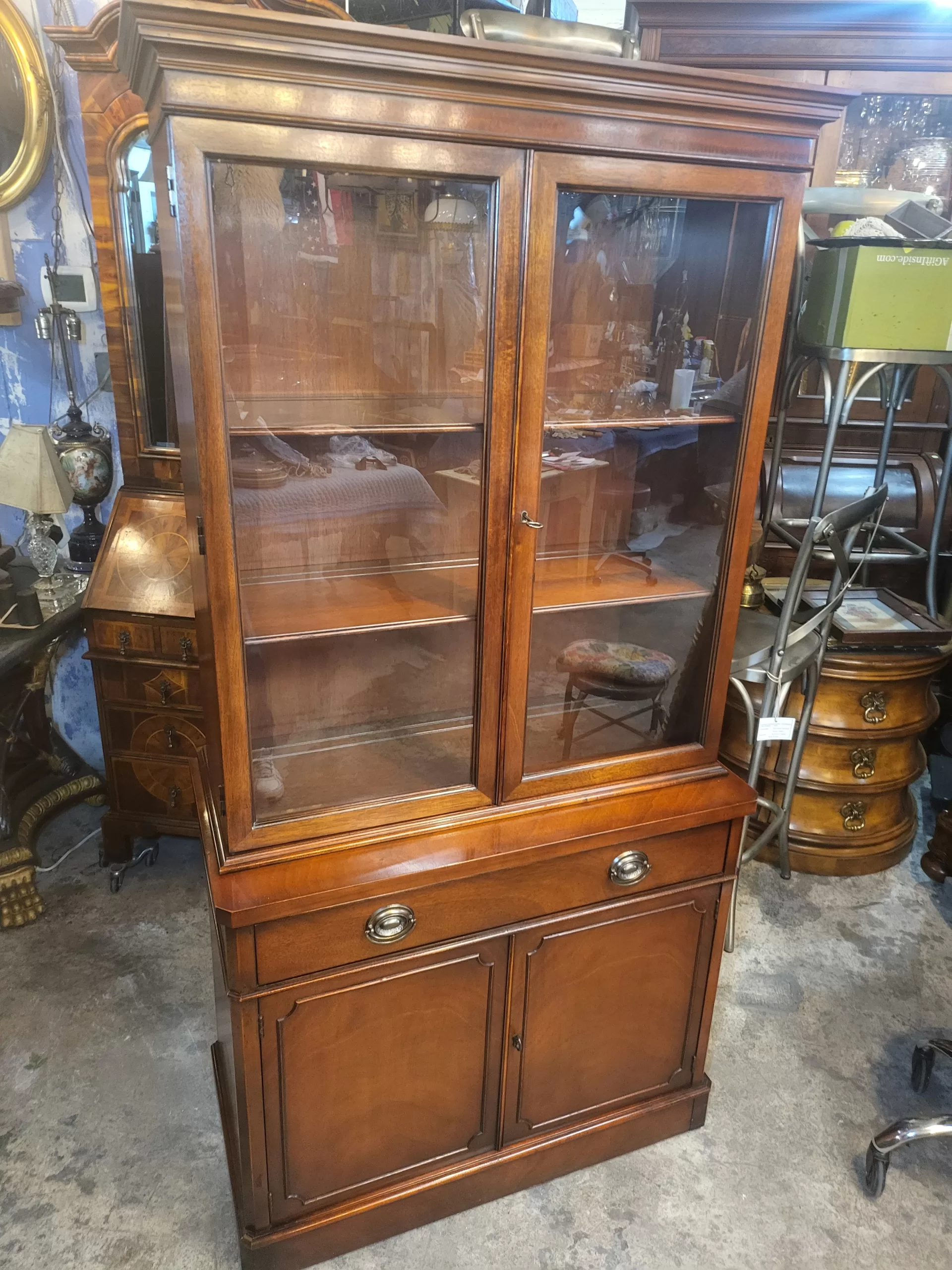 Drexel Vintage Mahogany Small China Hutch with Cabinet - Long Valley ...